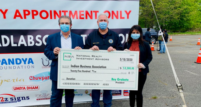 NRIA donates $2,500 to coronavirus testing site in Edison, NJ | India ...
